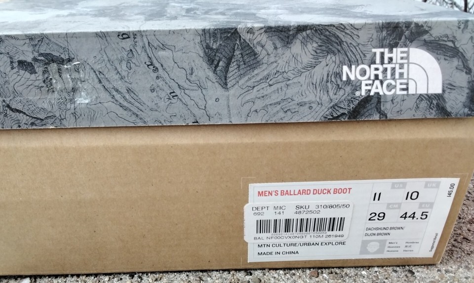 The North Face Ballard Duck Boot 200g Insulated Snow Mens 11 RARE NEW ...