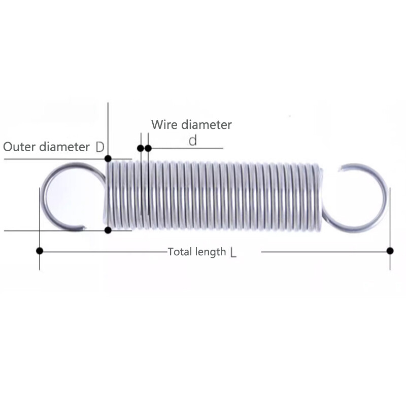 Hook Stainless Spring Expansion Extension Tension Springs Wire Dia 1mm ...
