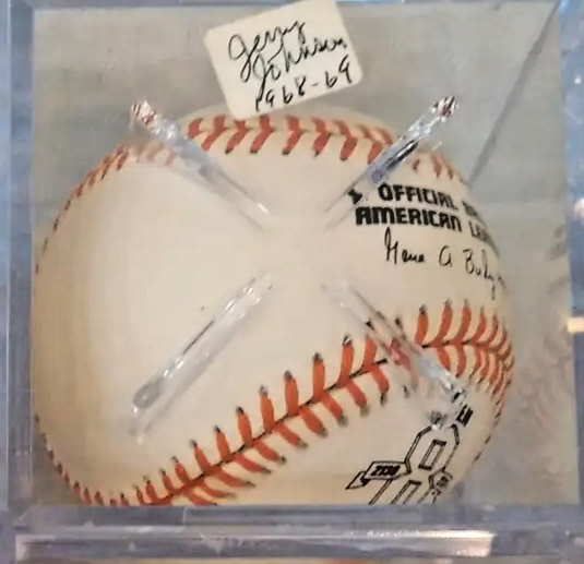 Jerry Johnson Phillies Autographed Signed Ripken ROAL Baseball in cube ...