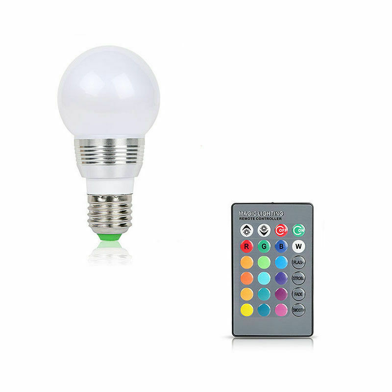 16 Color Changing Magic Light E27 3W RGB LED Lamp Bulb + Wireless ...