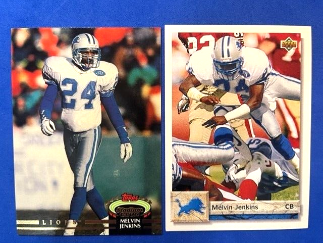 NFL - Melvin Jenkins 1992 Topps Stadium Club & 1992 Upper Deck - Lions ...