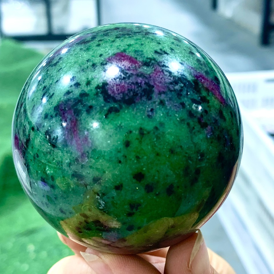 1.23LB Natural green Ruby zoisite (anylite) crystal sample Healing ball | eBay