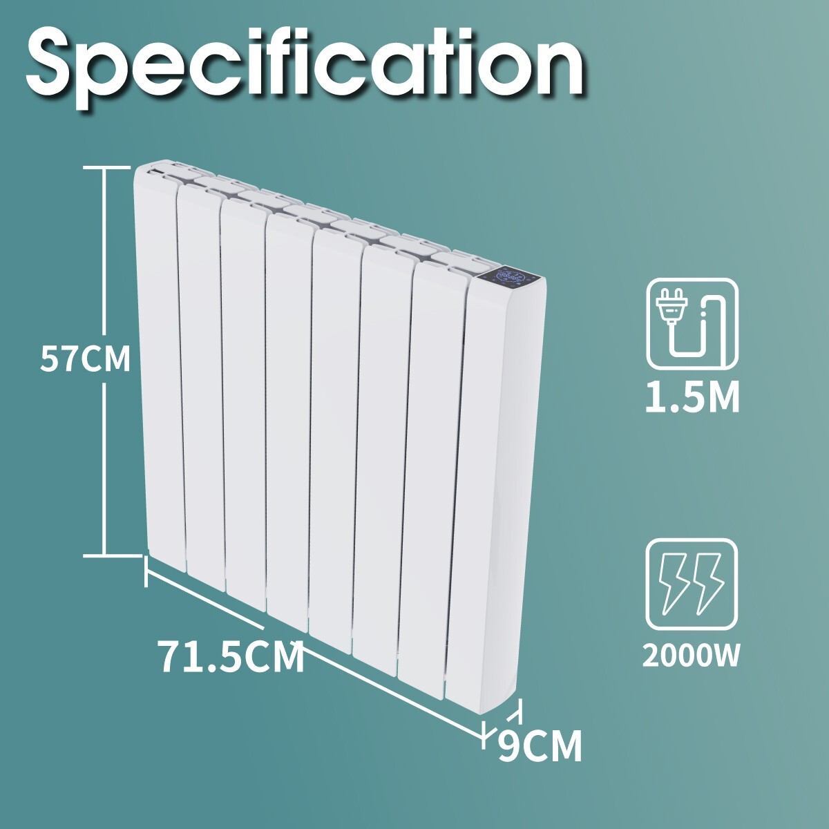 Ceramic Core Electric Radiator Wall Mounted Portable Heater WIFI ...