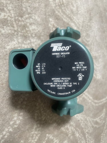 TACO 007 F5 CARTRIDGE CIRCULATOR PUMP Boiler Hot Water EUC | eBay