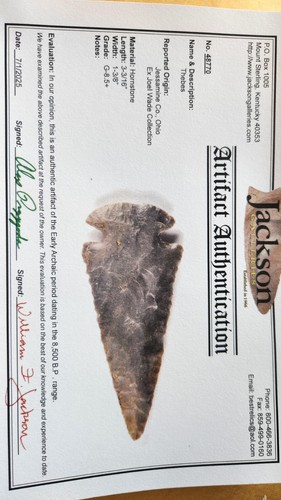 Thebes Point Arrowhead with Jackson COA | eBay