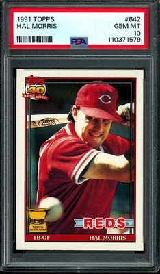 1991 TOPPS ALL-STAR ROOKIE #642 HAL MORRIS PSA 10 REDS YANKEES LOW POP ...