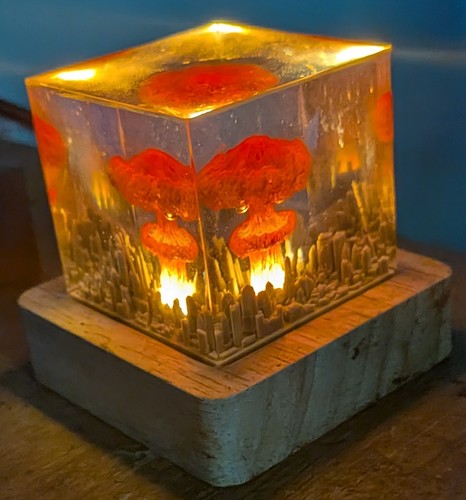 Mushroom Cloud Resin Night Light – Artistic Decor with LED Base | eBay