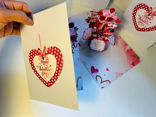 Origami Pop Cards Happy Valentines Day Romance Gift Hampers Pop Up ...
