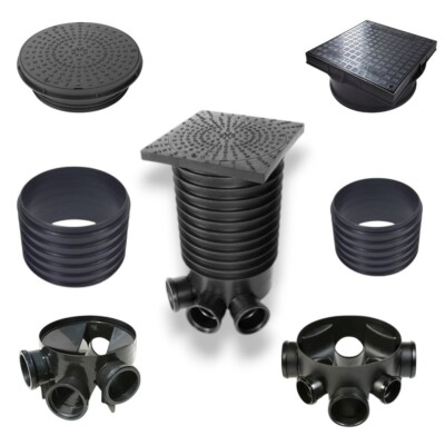 Underground Drainage Manhole Inspection Chamber Set 320MM 450mm Riser ...