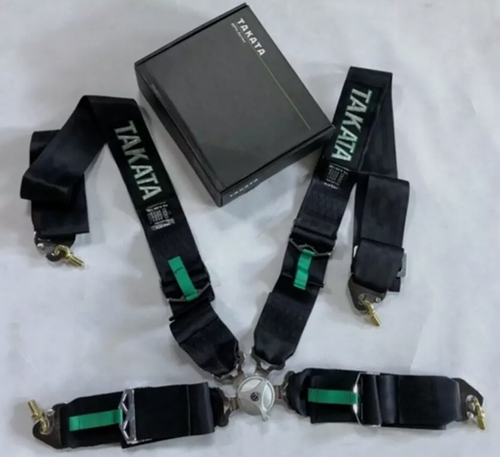 Takata Black RACE 4 Point Snap-On 3" Racing Seat Belt Harness with ...