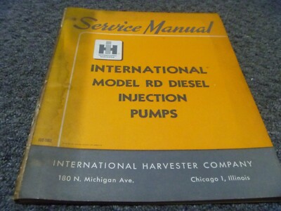 International RD Diesel Injection Pump Shop Service Repair Manual ISS ...