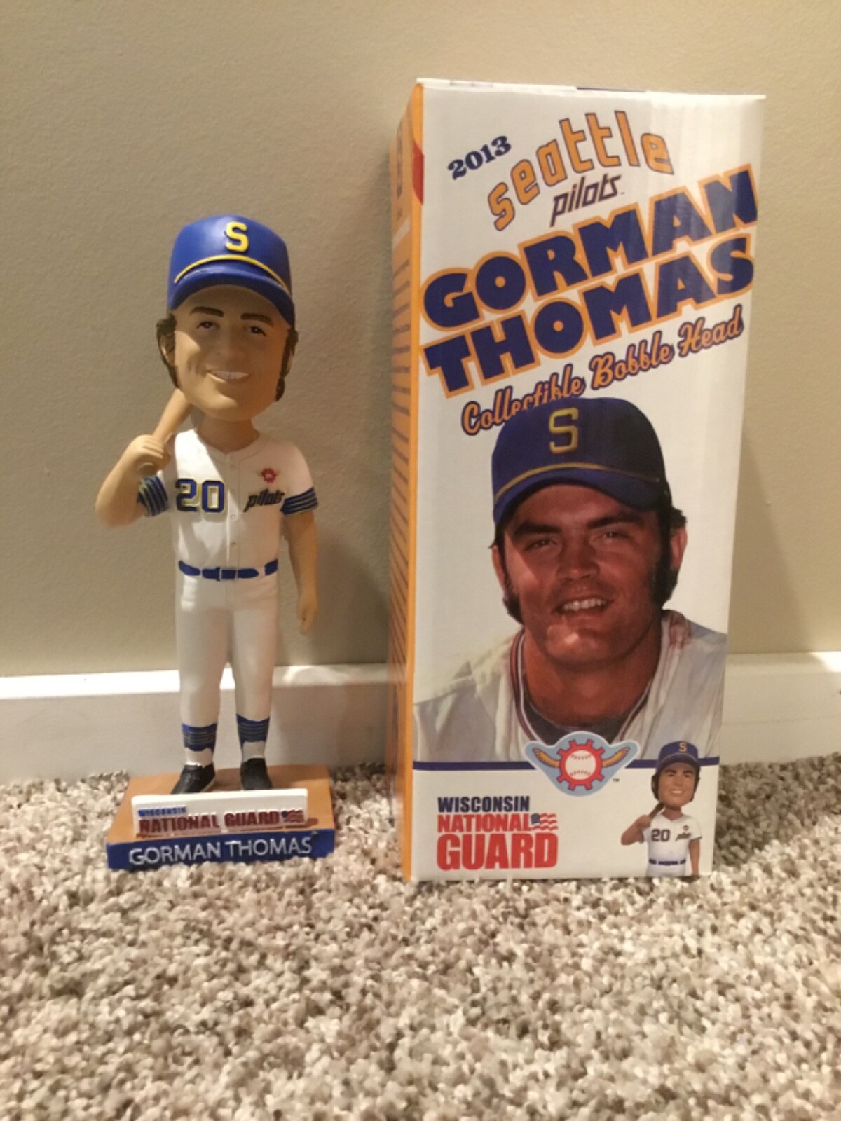 2013 Milwaukee Brewers Seattle Pilots MLB Gorman Thomas Bobblehead In ...