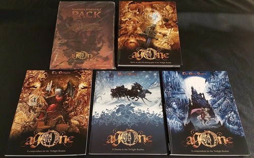 AGONE RPG Lot of 5 Twilight Realms Books Screen Map Multisim Publishing ...