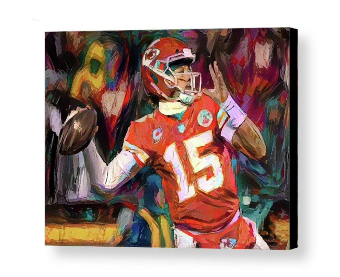 Framed Abstract Patrick Mahomes Art Print Limited Edition w/signed COA ...