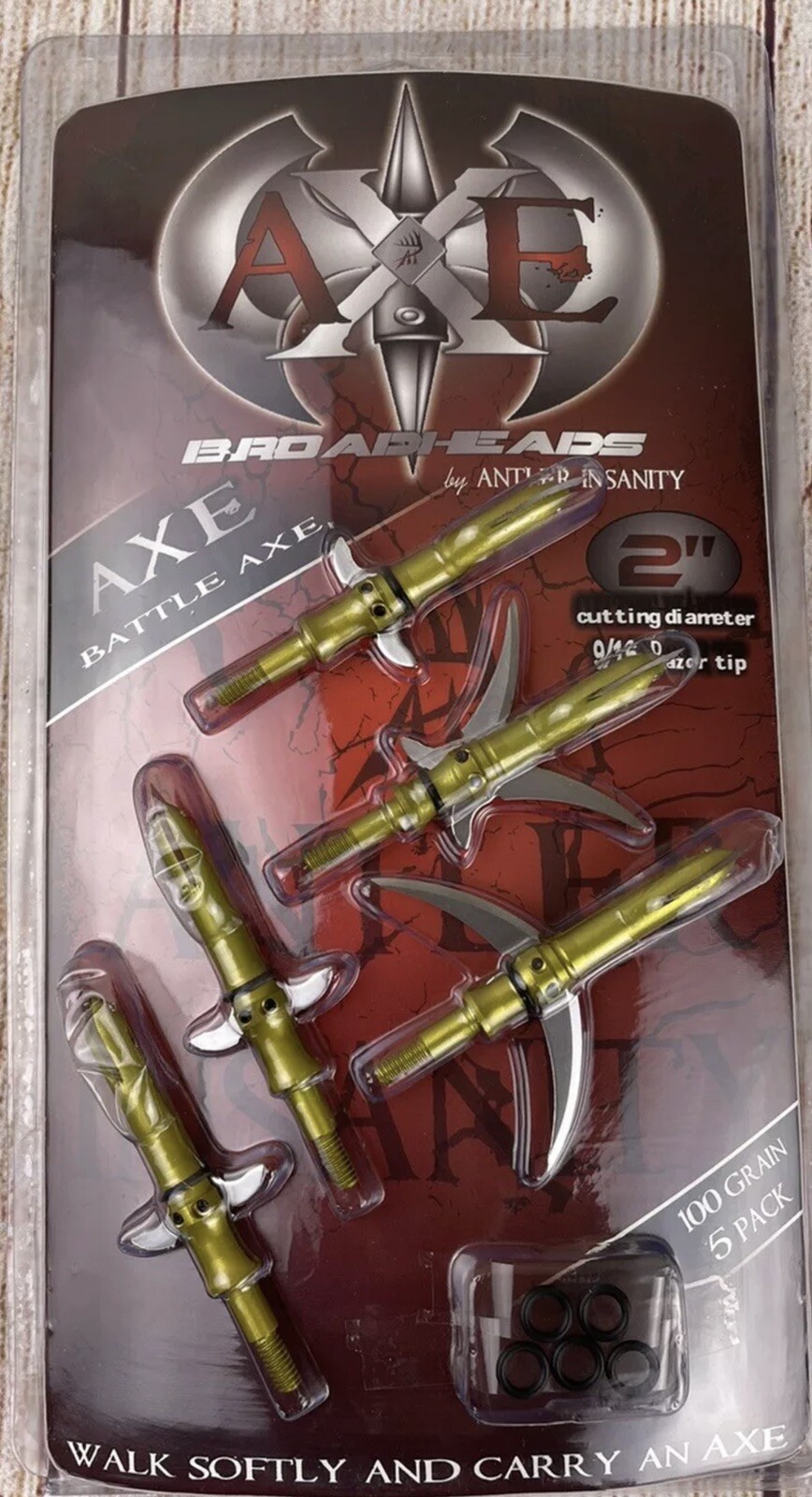1 pack AXE Battle Axe Mechanical 100 Grain 2" Cut Broadhead FREE ...