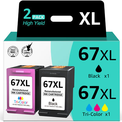 For HP 67XL 67XXL Ink Cartridge for Deskjet 2755 4155 Envy 6000 6055 ...