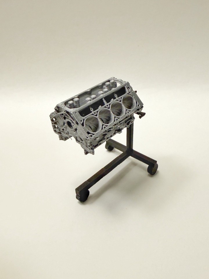 1/18 Scale Engine Hoist & Engine Stand Display Set - Hoist, Stand w/ V8 ...