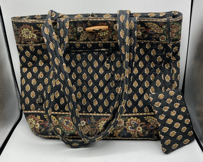 New Maggie B Quilted Floral Large Tote Bag Purse w/ Connected Wallet | eBay