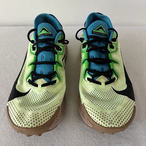 Nike Pegasus Trail 2 Neon Green Blue Running Shoe Sneakers Men Size 10. ...