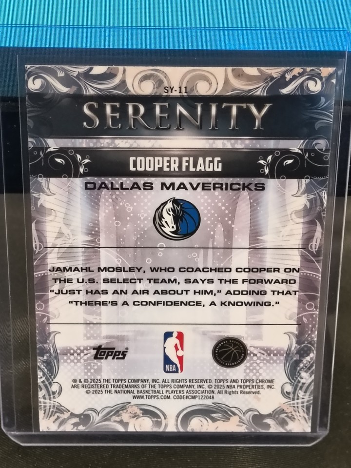 Cooper Flagg Rookie Serenity #SY-11 Mavericks 2025-26 Topps Chrome ...