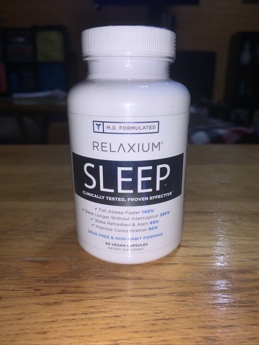 RELAXIUM NATURAL SLEEP AID NON-HABIT FORMING SUPPLEMENT 60 CAPS EXPIRES ...
