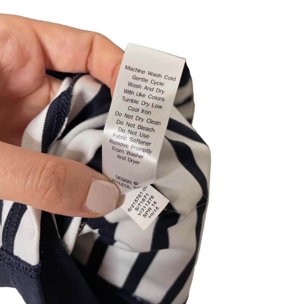 Athleta Navy and White Hyper Stripe PR Tank | eBay