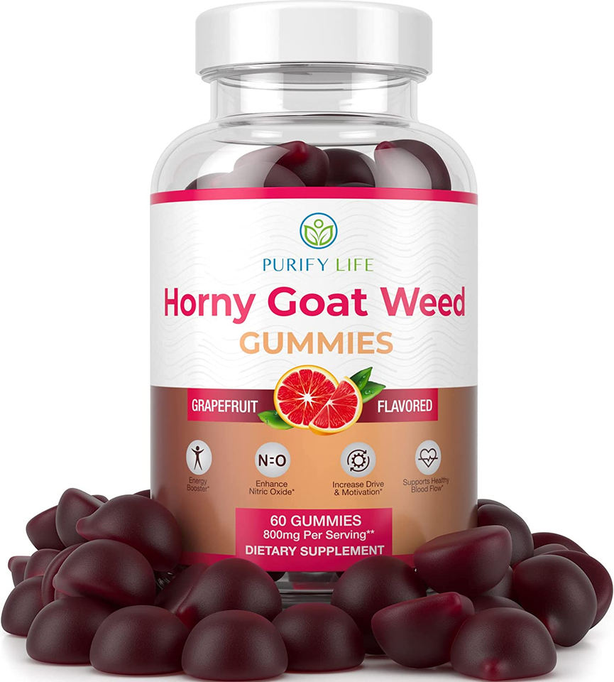 Potent Horny Goat Weed Gummies (60Ct 800Mg) Horny Goat Weed for Men ...