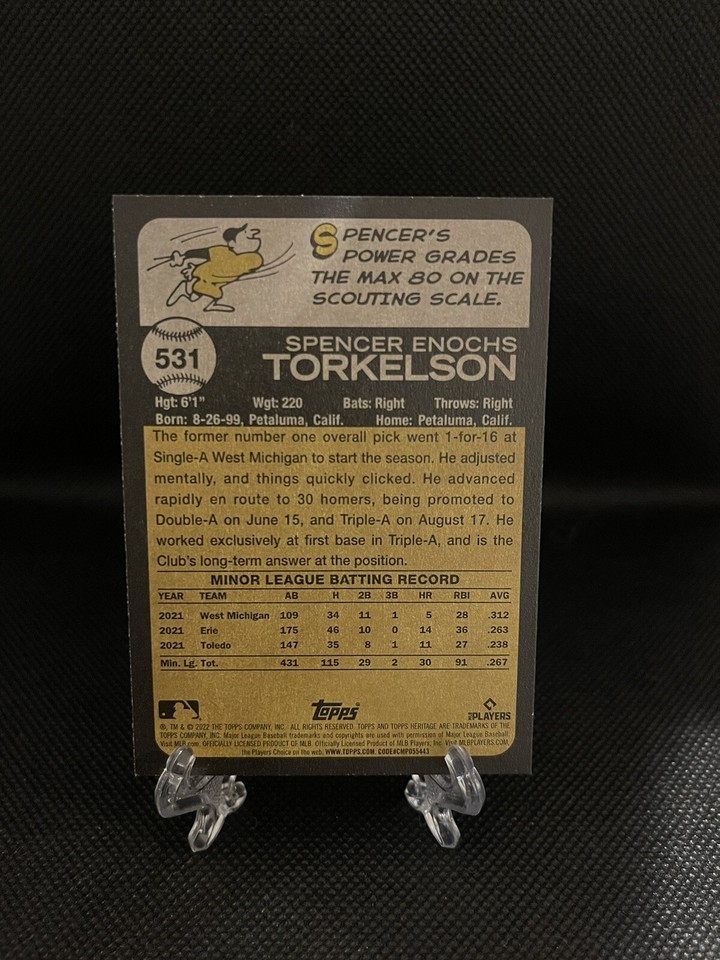 2022 TOPPS HERITAGE HIGH NUMBER SPENCER TORKELSON RC / DETROIT TIGERS ...