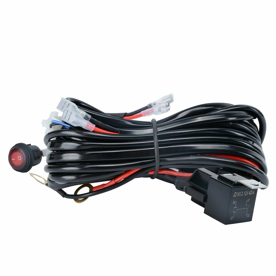 Wiring Harness Kit Fuse ON OFF Switch Relay For LED Fog Work Light Bar ...