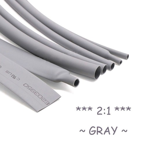 Heat Shrink 1mm-50mm 2:1 *GRAY* Various Ø Tubing Tube Sleeving Wrap ...