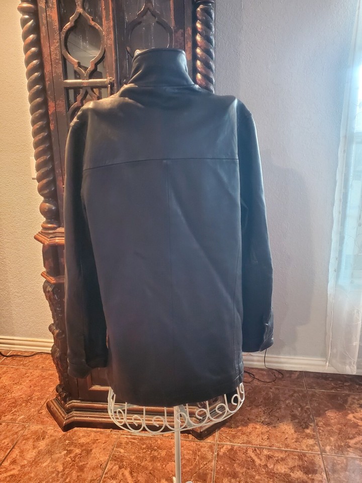 Perry Ellis Men’s Classic Lambskin Leather Jacket Black - Size M | eBay