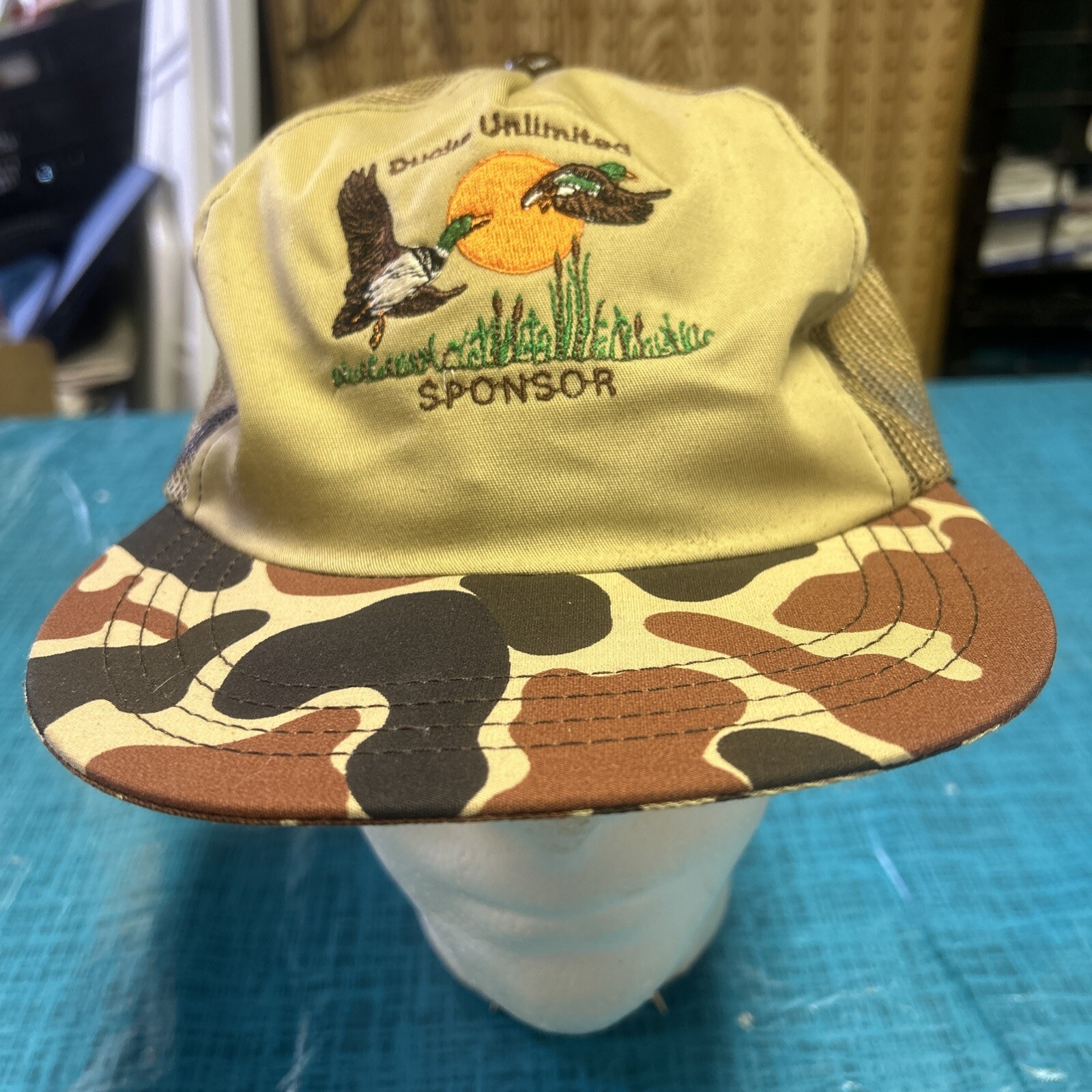 Rare Vintage 1980s 90s Ducks Unlimited Sponsor Camo H… - Gem