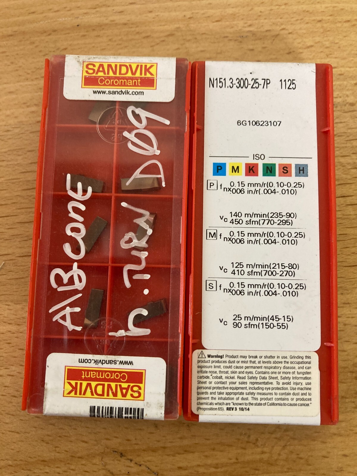 10 Pcs SANDVIK Coromant N151.3-300-25-7P 1125 Carbide Inserts Grooving ...