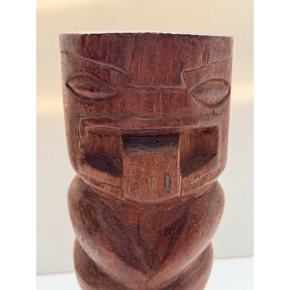 Vintage Hand Carved Wooden Tiki Statue Tropical Island Decor Accent ...
