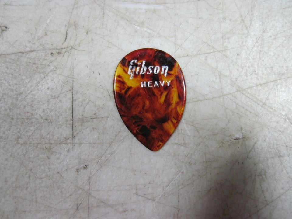 3 Vintage Gibson Guitar Picks Tortoise Celluloid Teardrop Medium Heavy ...