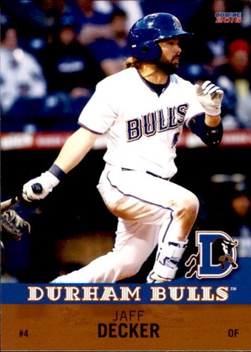2016 Durham Bulls Choice #10 Jaff Decker Phoenix Arizona AZ Baseball ...