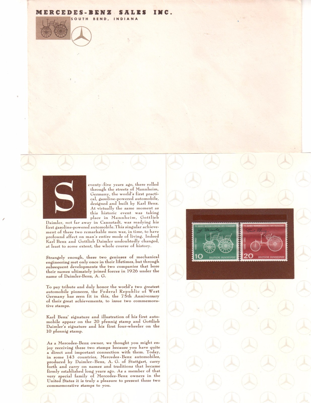 STAMP PACK - GERMANY: Stamp of Greatness Mercedes-Benz, Set of 2 stamps ...
