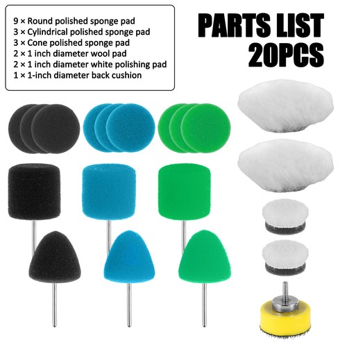 20PCS Mini Polishing Pads 1 Inch Foam Car Buffing Pads Kit for Small ...