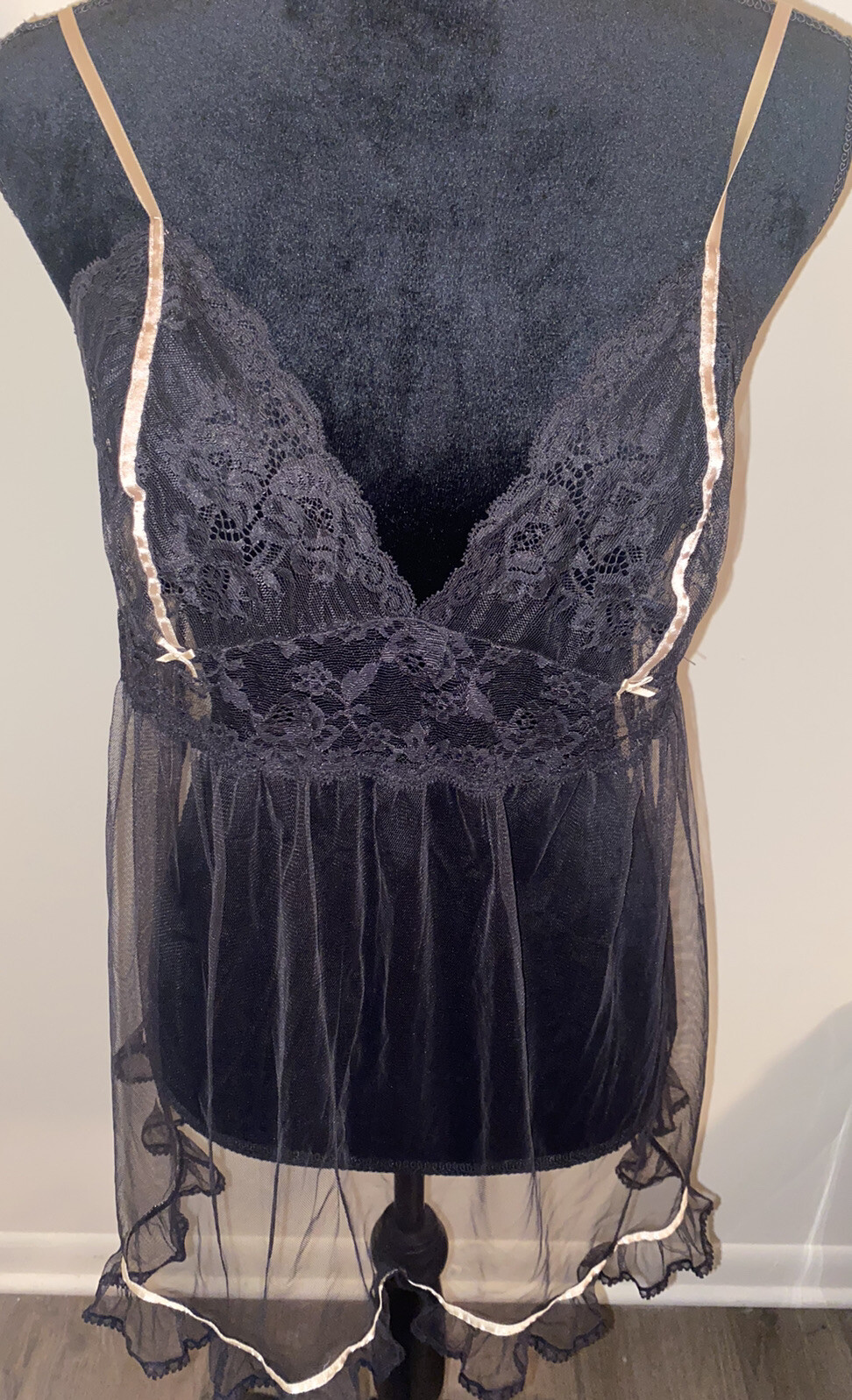 Vintage Victoria’s Secret Teddy Lingerie Lace Mesh Bl… - Gem