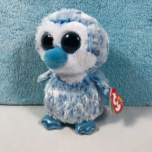 TY Beanie Boos 2022 Tony Blue Penguin Fight MND 6" Soft Plush Glitter ...
