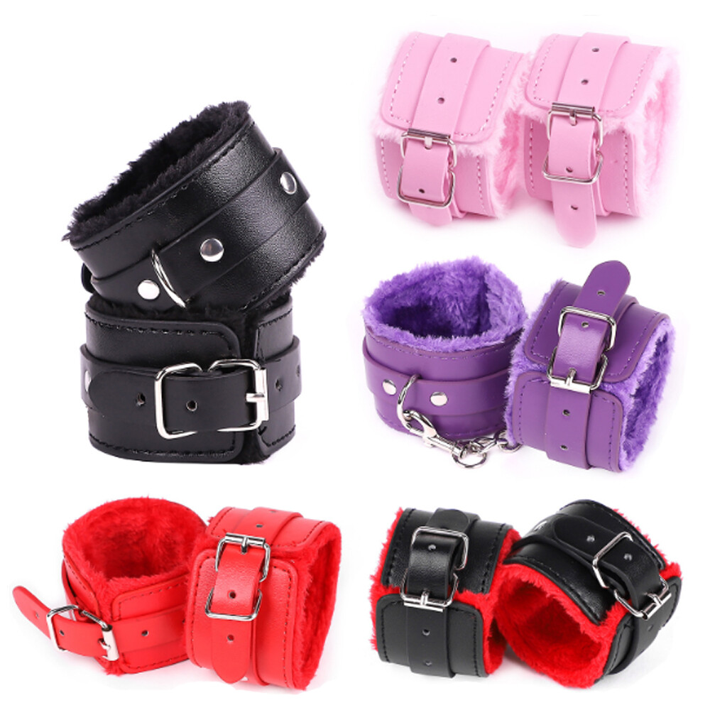 Cozy soft villus Handcuffs Adjustable Restraint Wrist cuffs Bondage SM ...