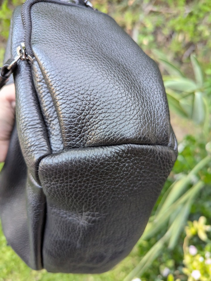 Botkier Alexa Black Leather Two Way Handbag Chain Pockets $348 Shoulder ...
