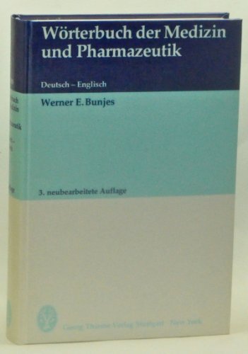 German-English (Medical and Pharmaceutical Dictionary) Hardback Book ...