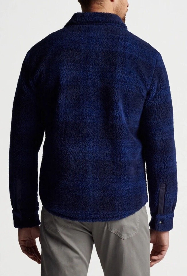 Peter Millar Sherpa Shearling Fur Golf Field Overshirt Shirt Jacket ...