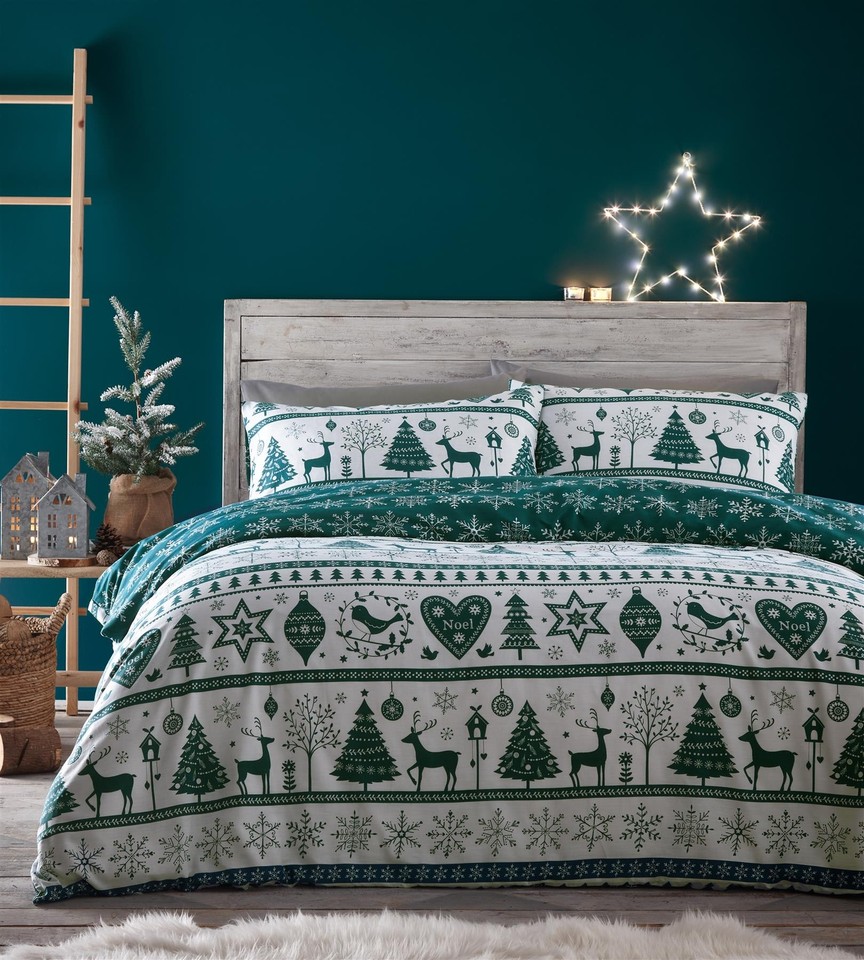 Christmas Xmas Bedding Children's Duvet Cover Sets Bed Set Festive ...