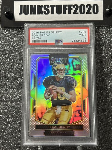 2016 Select Tom Brady PSA 9 Silver Field Level #296 SP Prizm Mint Rare ...