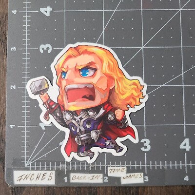 Cartoonish Thor Adult Humor Sticker For Guitar Phone Laptop Skateboard ...