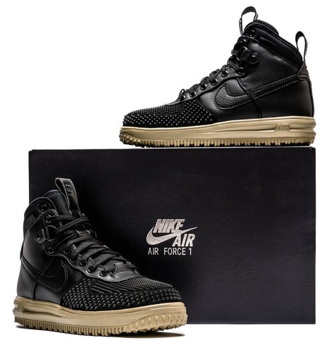 Nike Air Force One Duckboot Black High Boot Sneakers AF1 Lunar Trainers ...