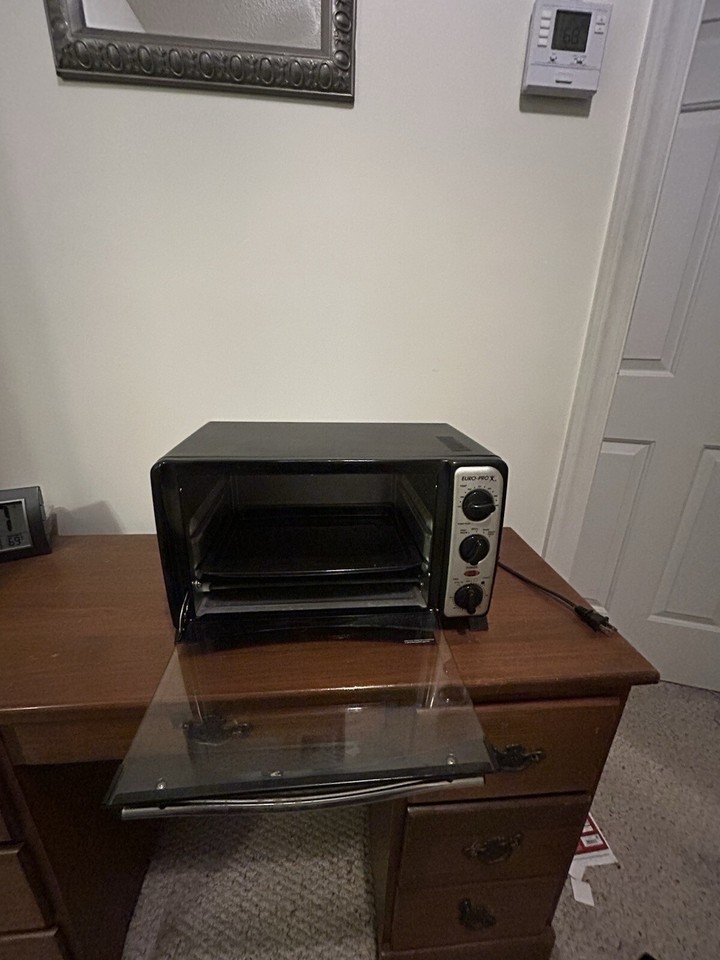EURO-PRO Toaster Oven Black T0284L Warm/Broil/Bake or Toast with Timer ...