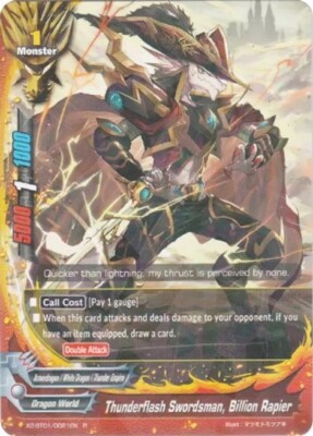 Future Card Buddyfight Thunderflash Swordsman, Billion Rapier X2-BT01 ...